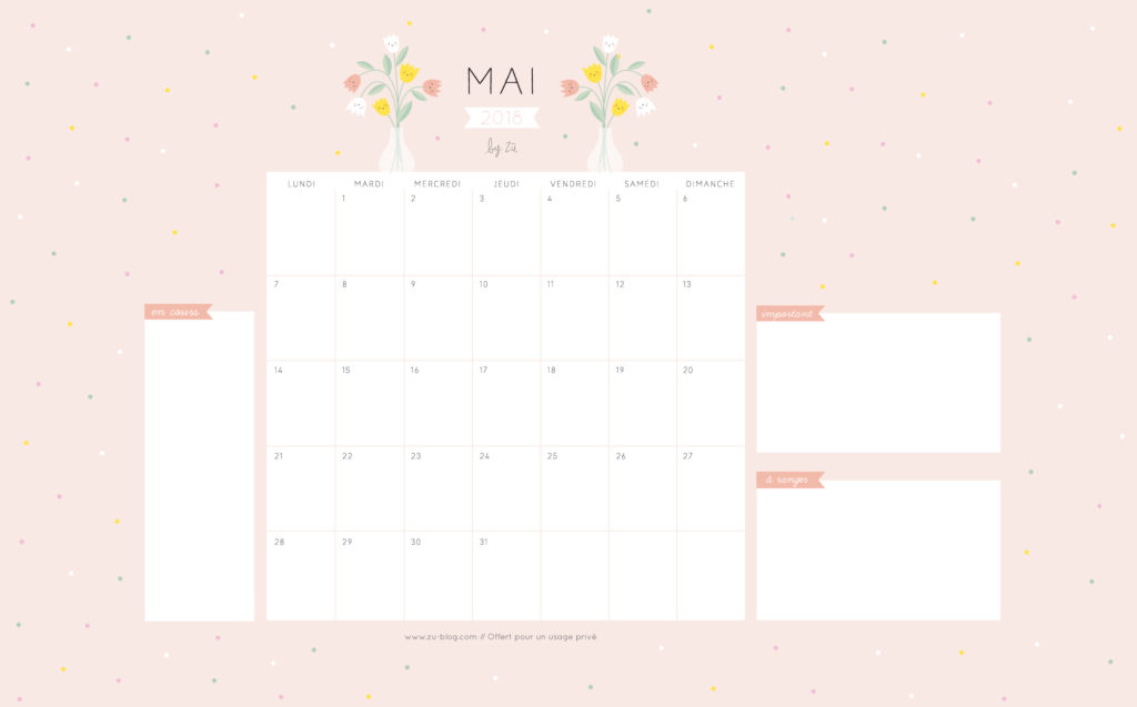 LE CALENDRIER DIY MAI 2018 – Zü – le Blog